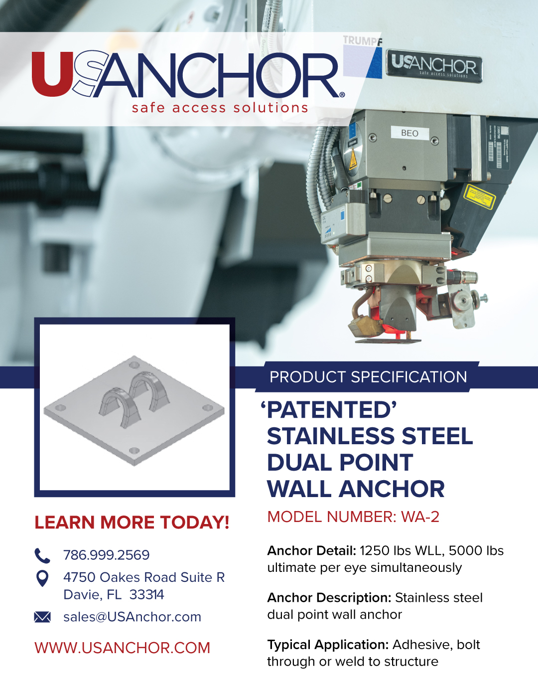 PATENTED DUAL POINT WALL ANCHOR - USAnchor